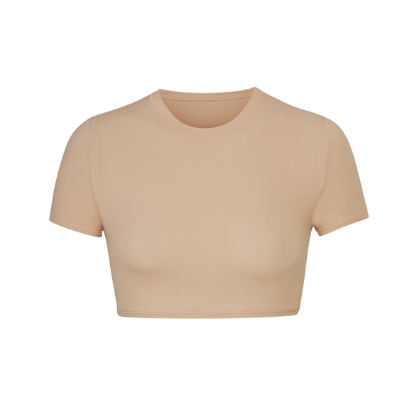 SKIMS | Tops | Skims Fits Everybody Super Cropped Tshirt Clay Color Tee ...